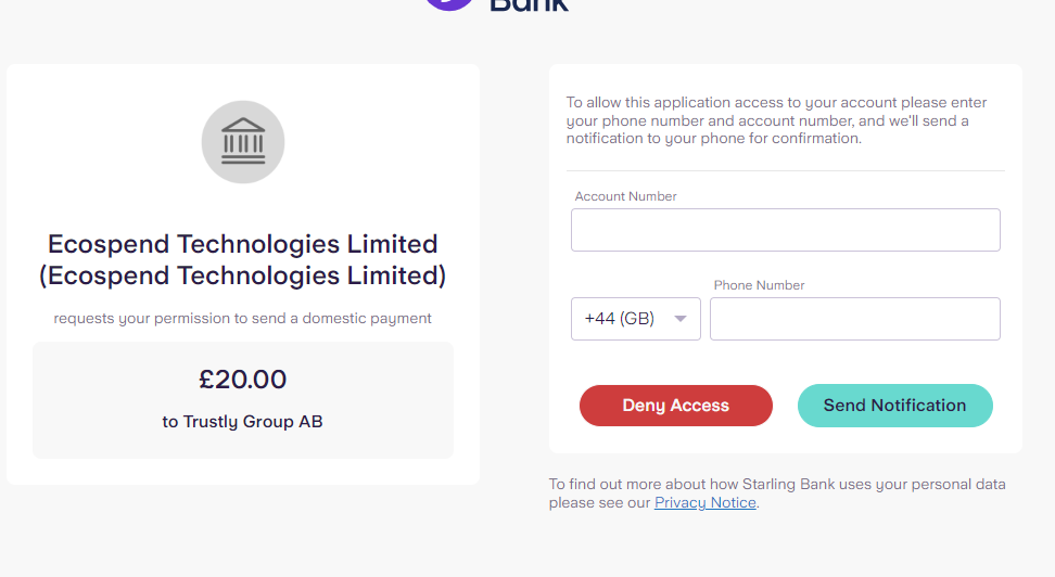 Bank transfer- Deposit and withdraw via Trustly – Play UK